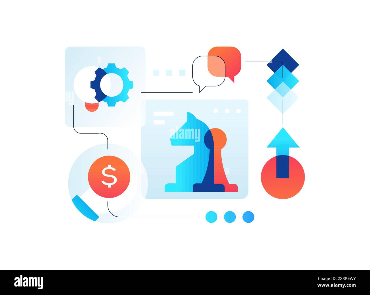 Business and goal achievement - flat design style illustration Stock ...
