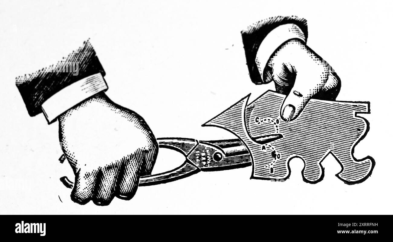 The method for using curved shears. This photograph is from a large ...