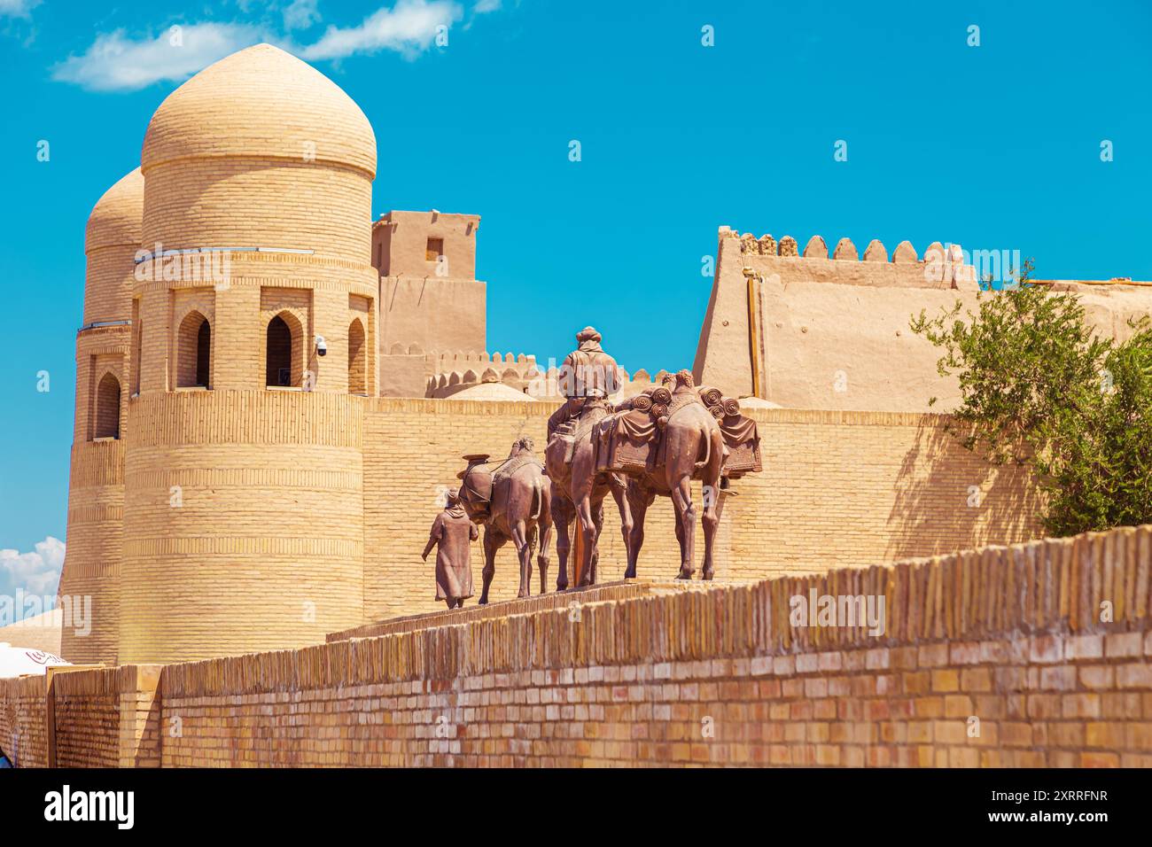 Sculpture group of a caravan with camels carrying goods along the Silk ...