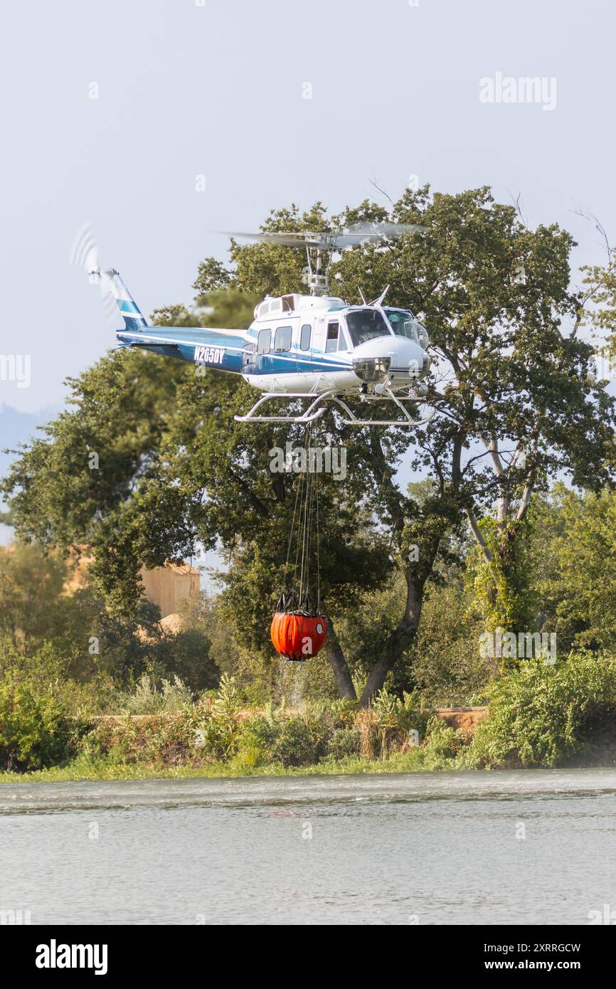 REDDING CALIFORNIA – AUGUST 10, 2024 –A Bell UH-1 helicopter at Mary ...