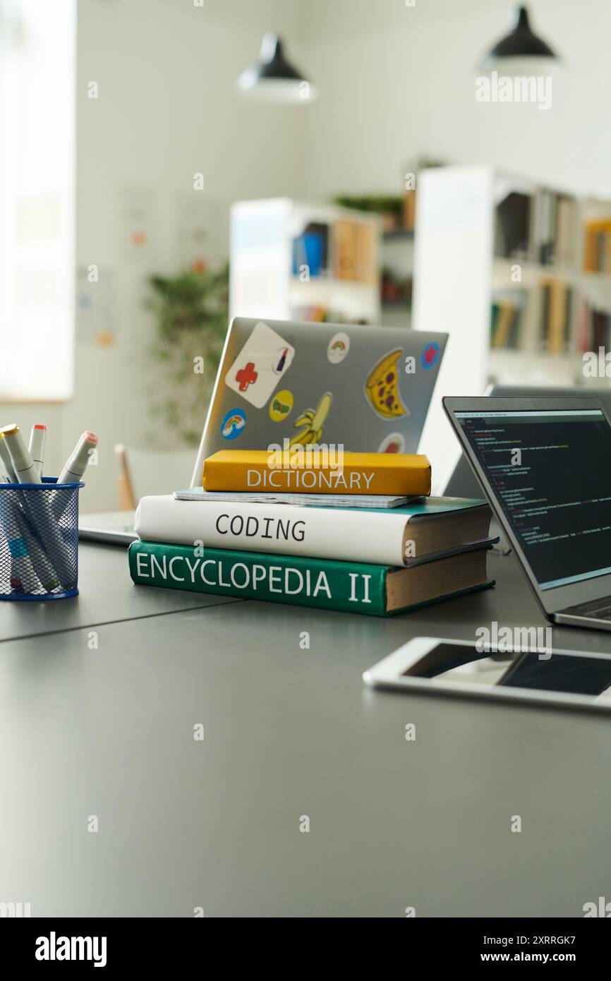Book stack on table hi-res stock photography and images - Alamy