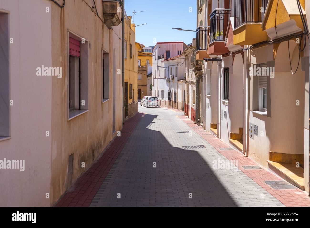 Narrow Brick Paved Street in Cantoria, Almanzora Valley, Almeria ...