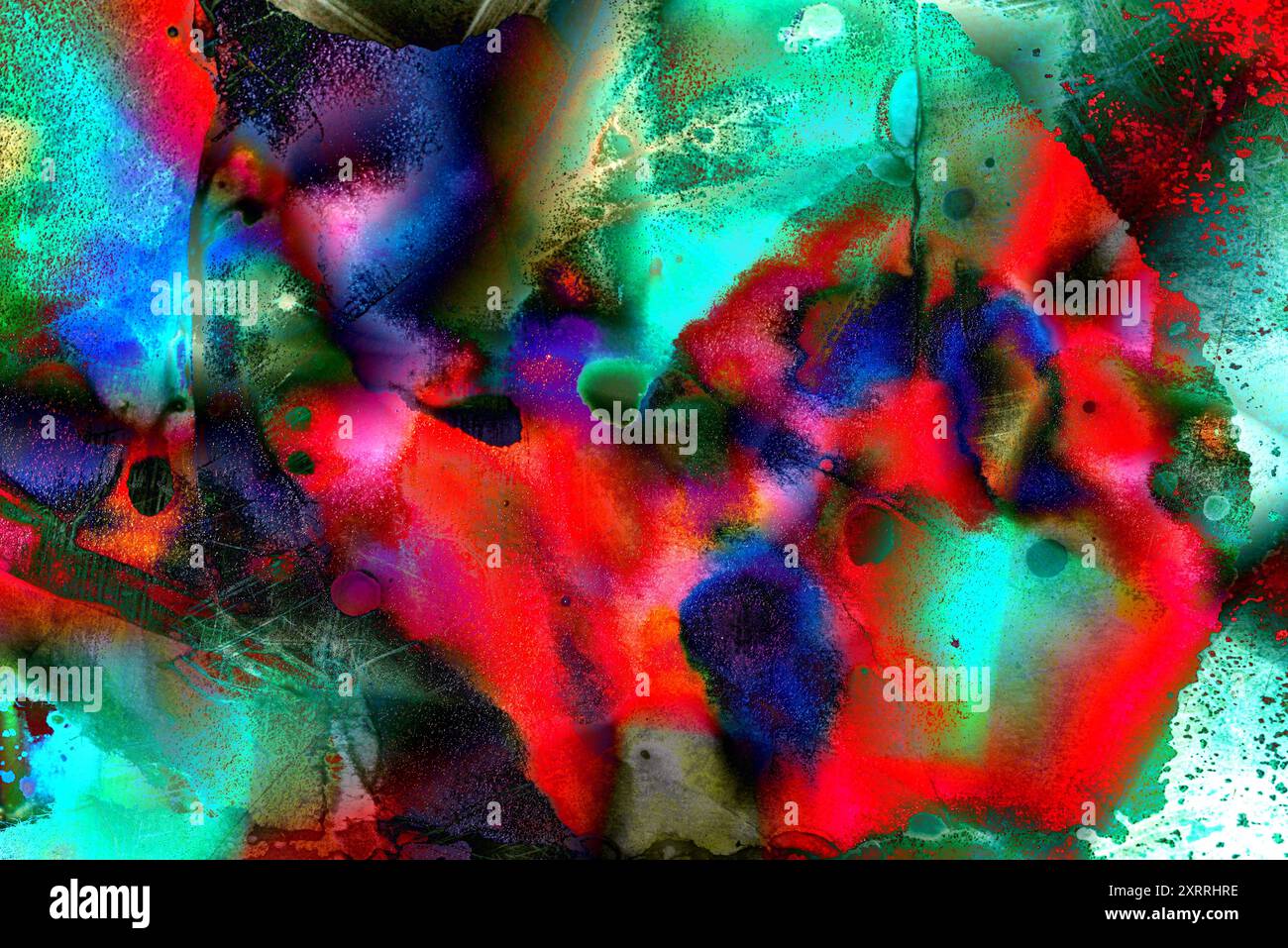 Image of the colored splashes in abstract shape, on white background ...