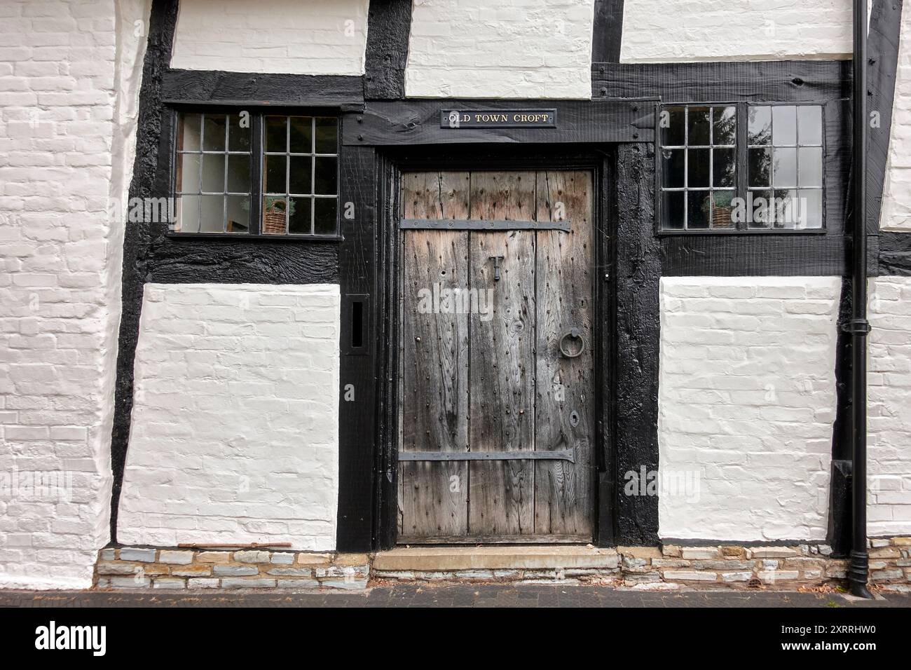 Tudor period house frontage of at traditional English black and white ...