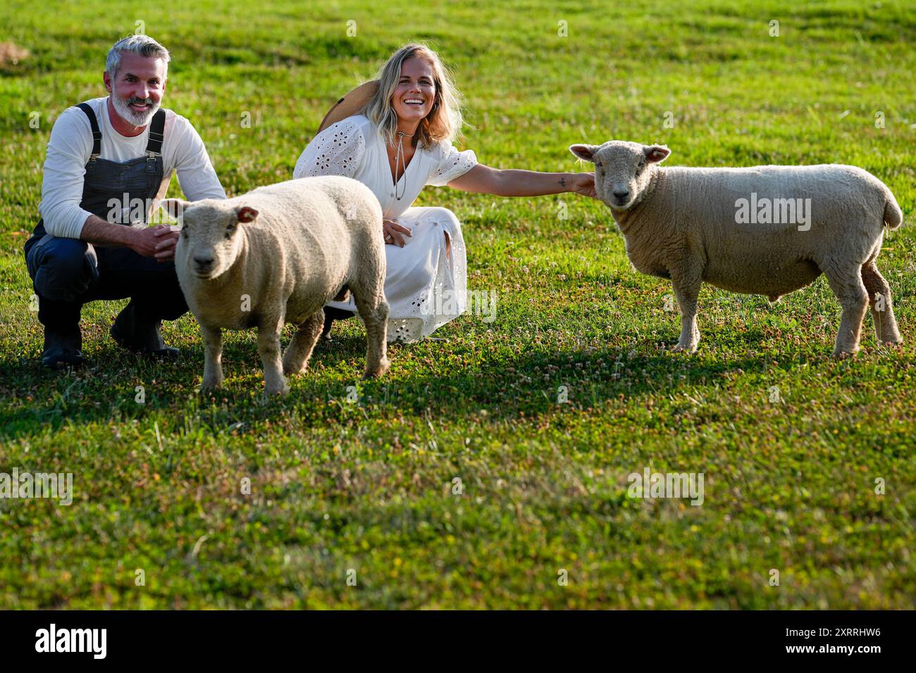 Jeff and Jamie Campion pose with their Southdown Babydoll sheep ...