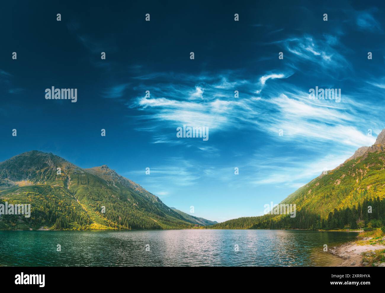 Tatra National Park, Poland. Famous Mountains Lake Morskie Oko Or Sea ...