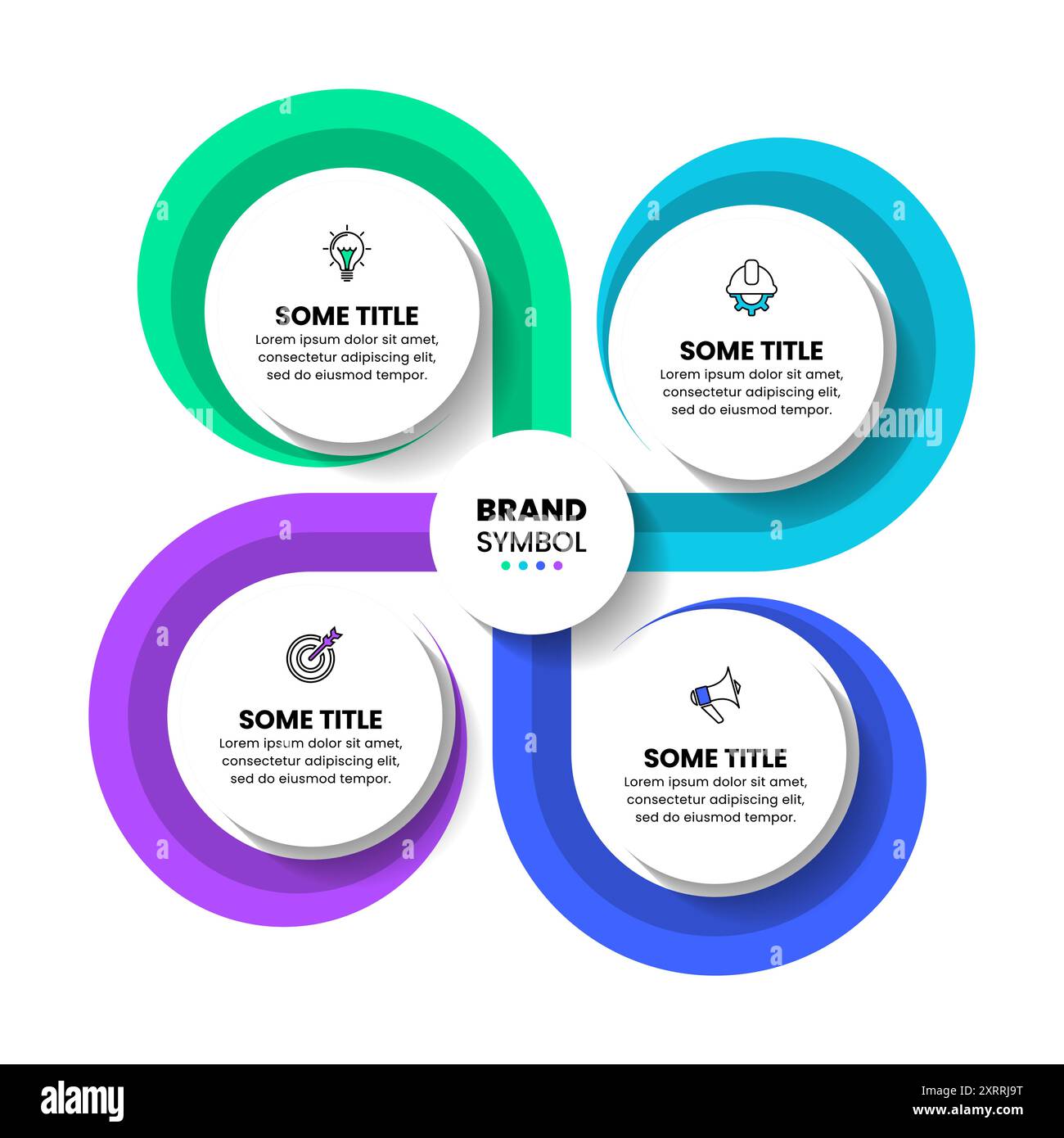 Infographic template with icons and 4 options or steps. Spiral. Can be ...