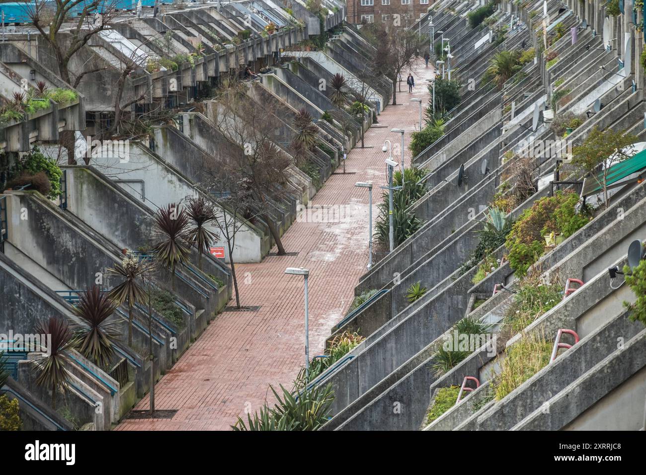 Facade of Alexandra Road estate, brutalist architecture in London ...