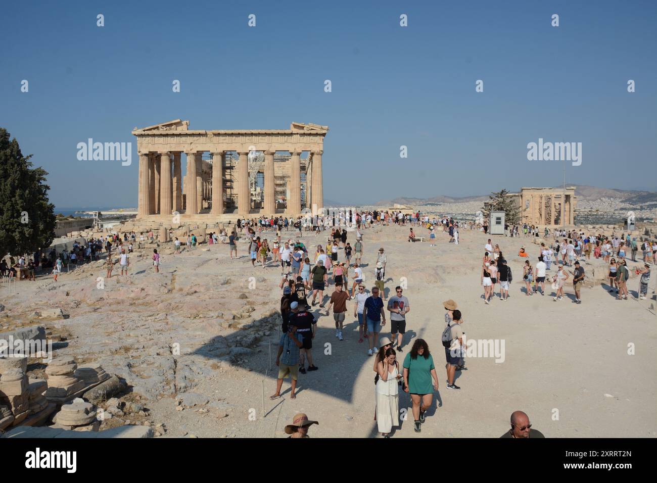 Tourists visiting the Acropolis, Athens in August 2024 Stock Photo - Alamy