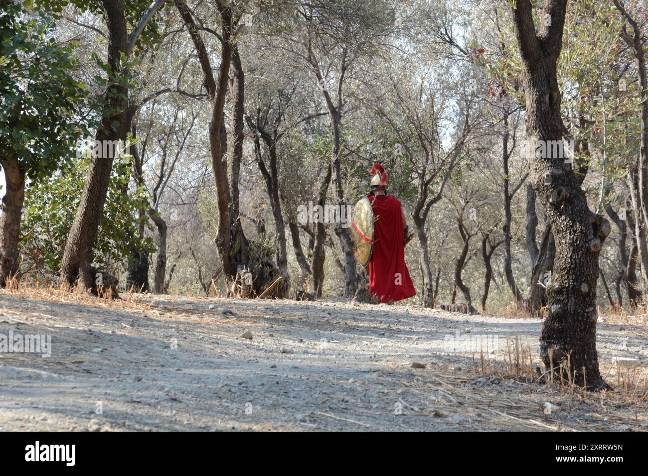 A modern day Greek Hoplite at the base of the Acropolis August 2024 ...