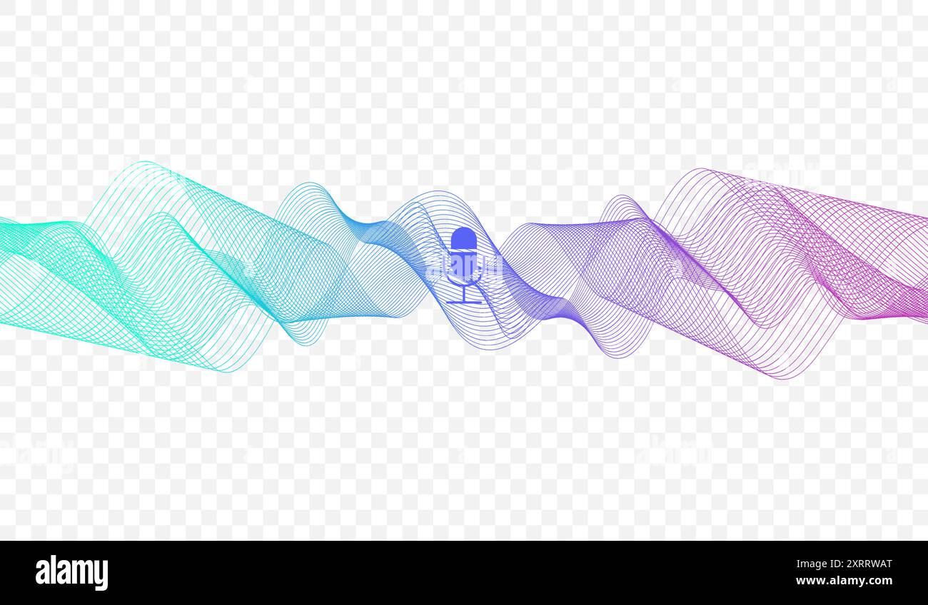 Voice assistant concept. Vector sound wave. Voice and sound recognition ...