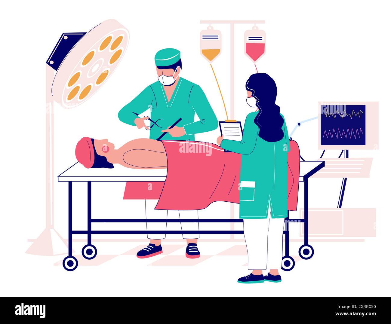 Doctor performing surgery Stock Vector Images - Alamy