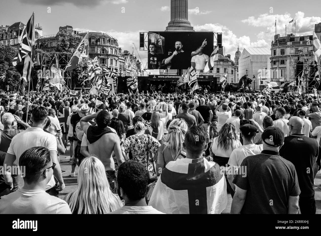 Large Crowds In Trafalgar Square Listen To Speeches Being Made By The ...