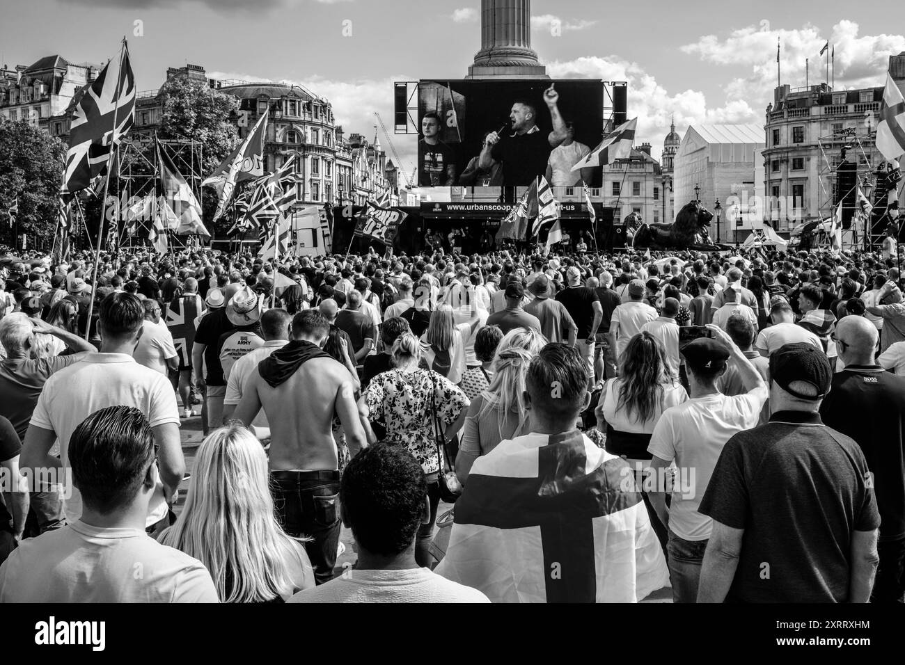 Large Crowds In Trafalgar Square Listen To Speeches Being Made By The ...