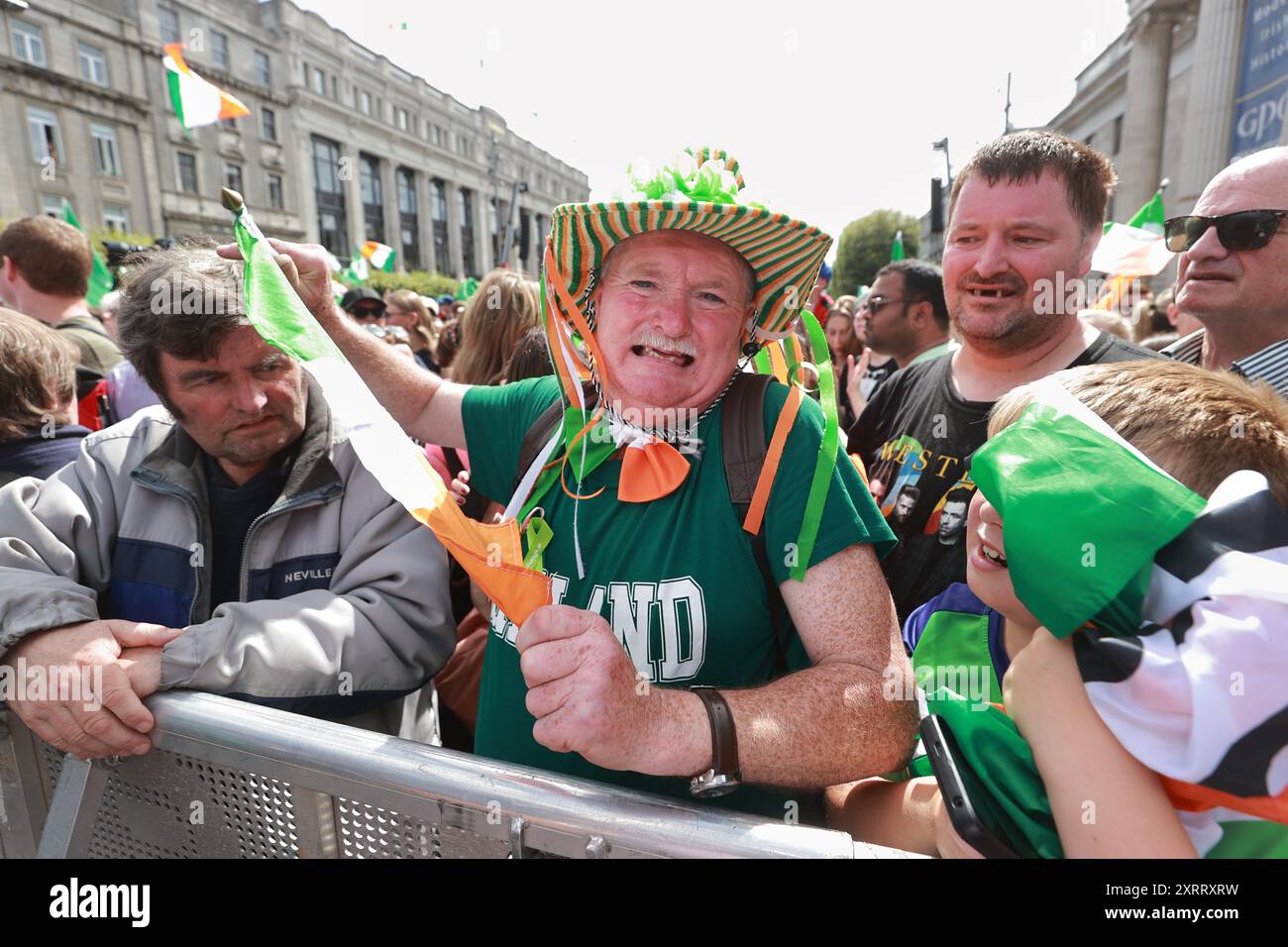 Ray Larkin (centre) on O'Connell Street in Dublin, ahead of a ...