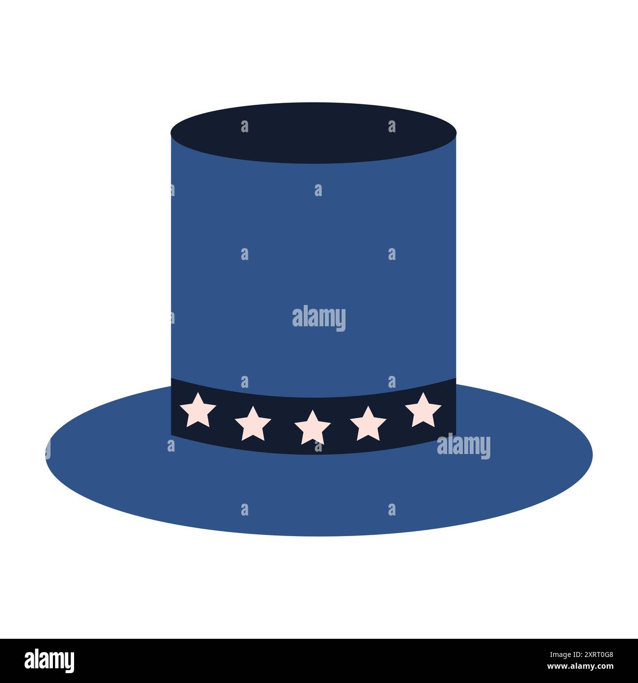 Vector Blue Top Hat with stars Isolated on White Background. Classic ...