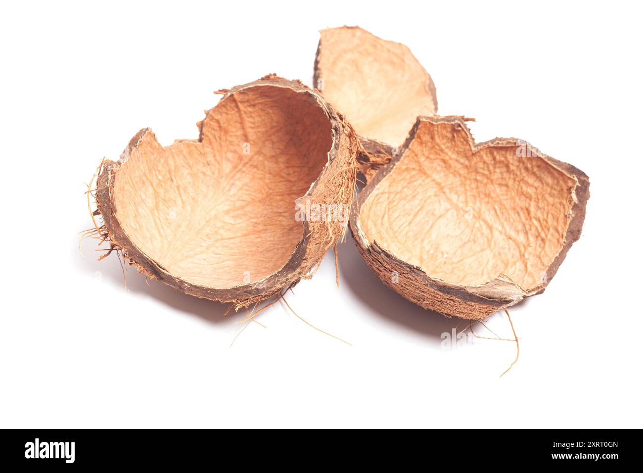 Coconut peel isolated on white background Stock Photo - Alamy