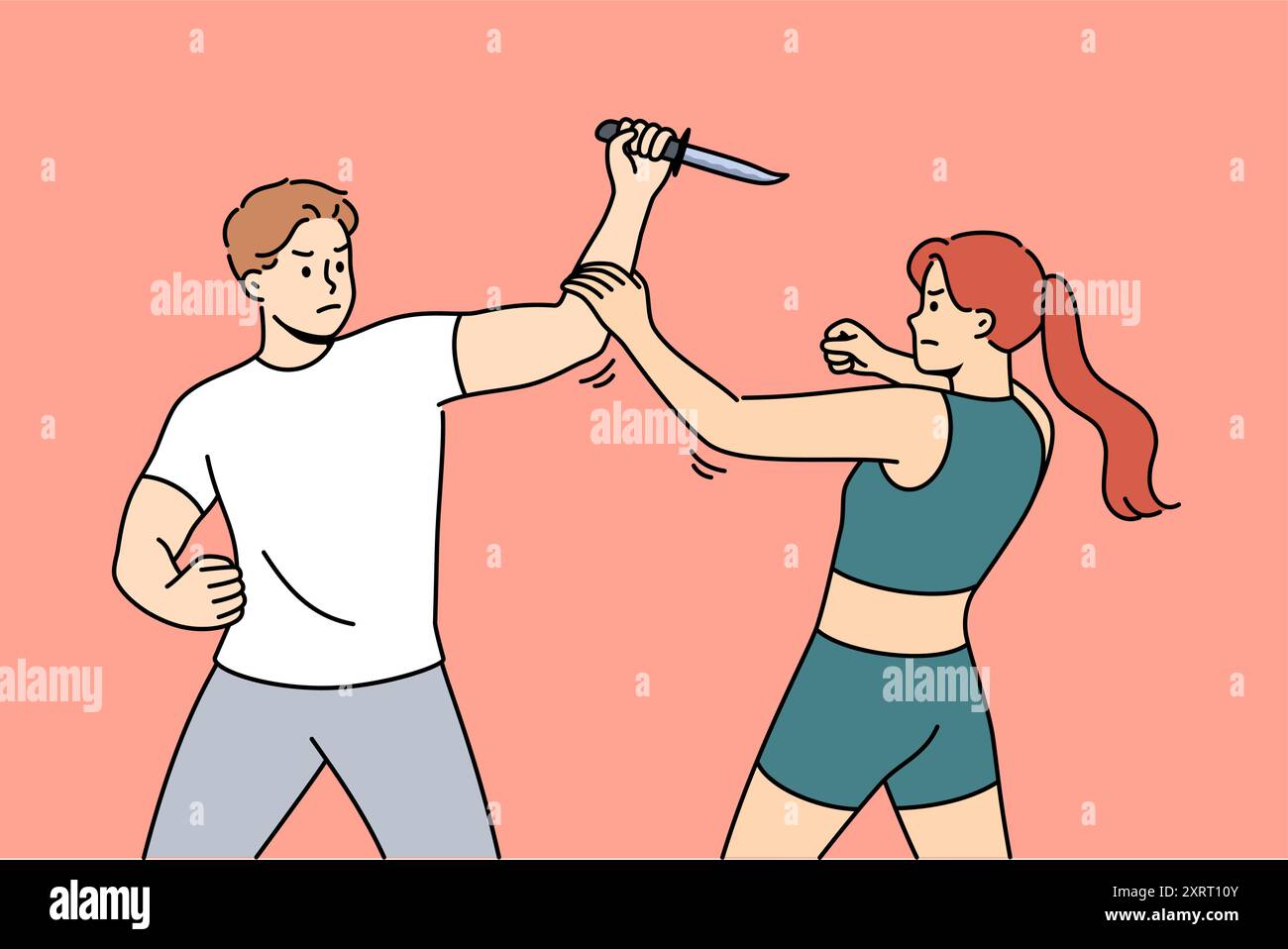 Man attacks girl Stock Vector Images - Alamy