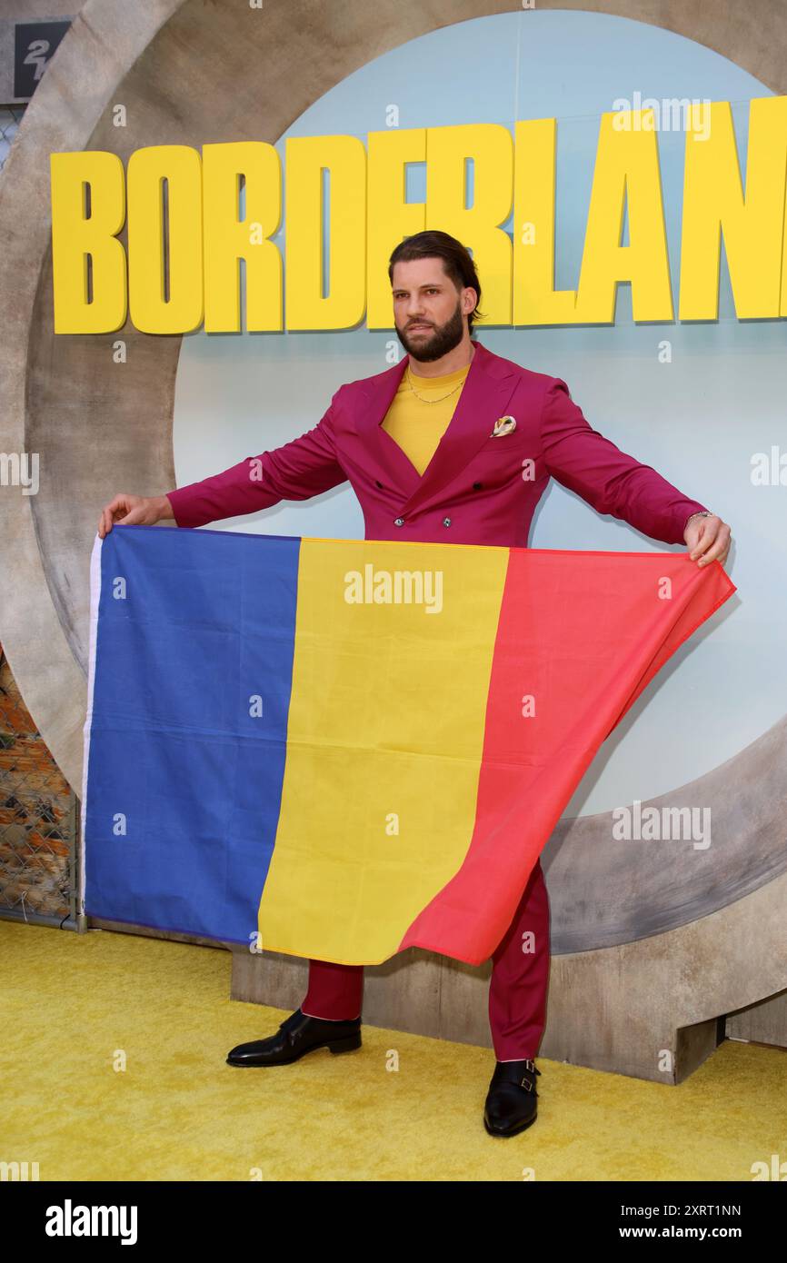 LOS ANGELES - AUG 6: Florian Munteanu, Rumanian Flag at the Borderlands ...