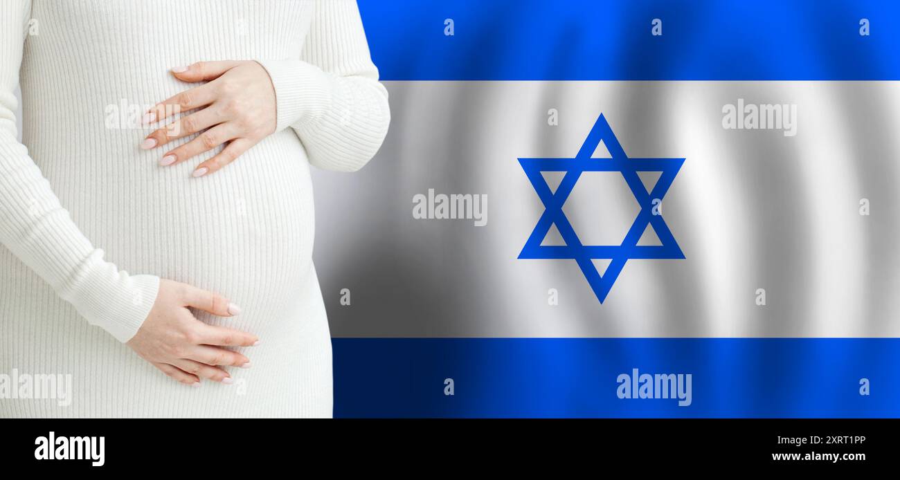 Demographics and pregnancy in Israel concept. Pretty pregnant woman ...