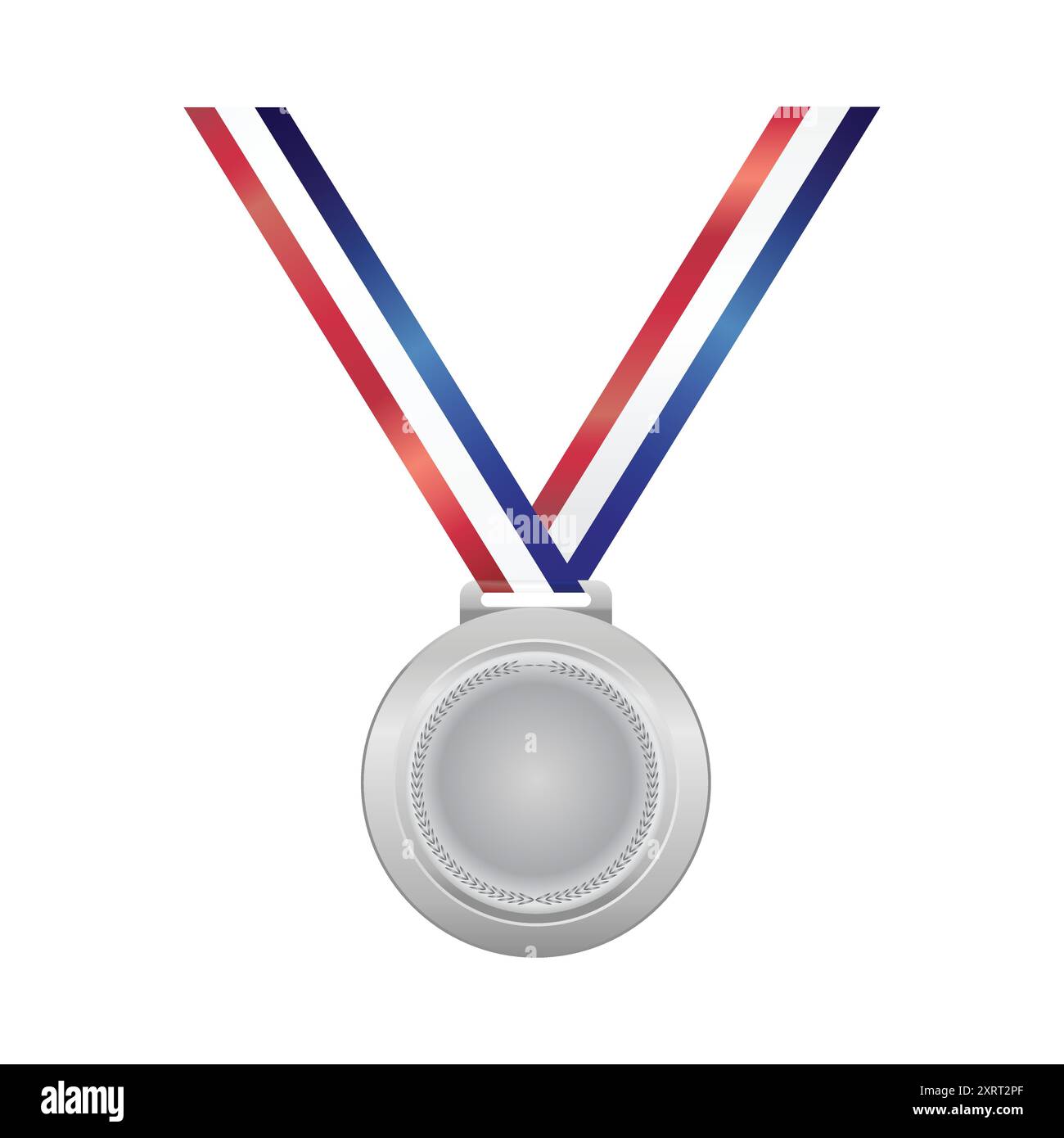 silver medal with ribbon vector Stock Vector Image & Art - Alamy