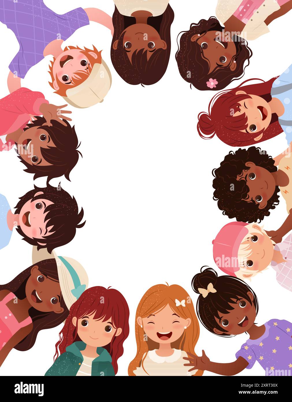Banner with Multiracial Cartoon Kids Stock Vector Image & Art - Alamy