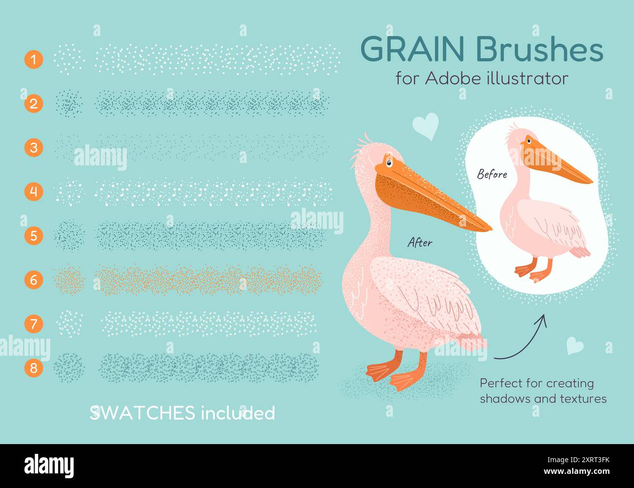 Grain scatter brushes. Set of abstract grunge textures Stock Vector ...