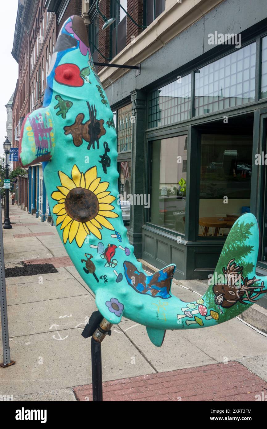 Sturgeon fiberglass fish art project along Water street in downtown ...