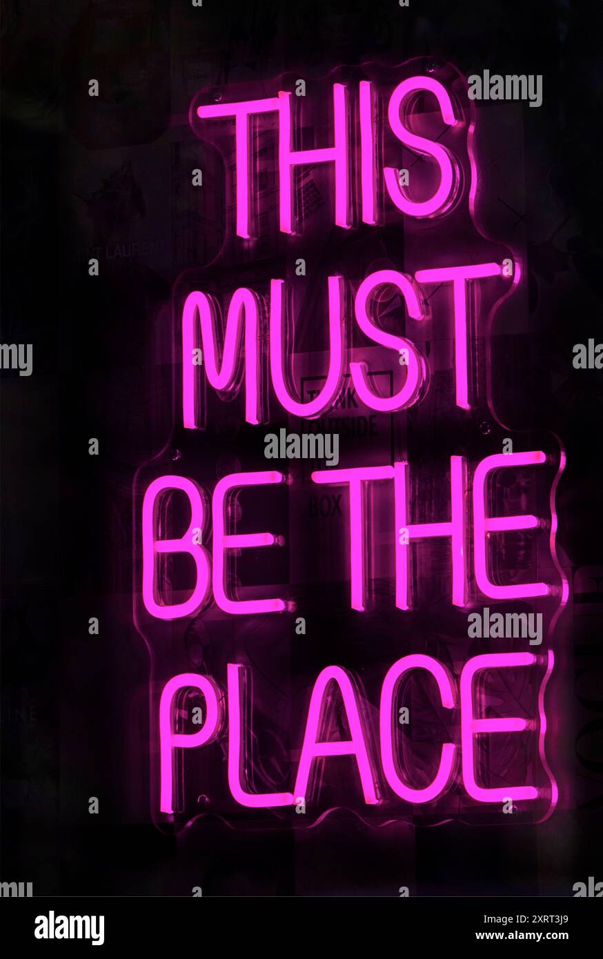 This must be the place neon sign in a window in downtown Augusta Maine ...