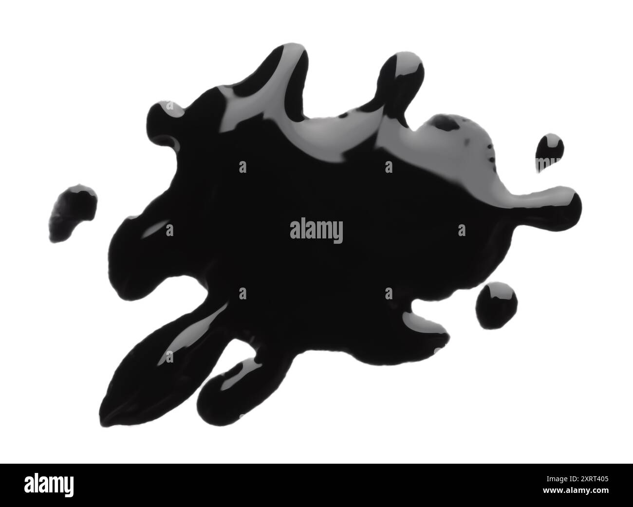 Blot of black printer ink isolated on white Stock Photo - Alamy