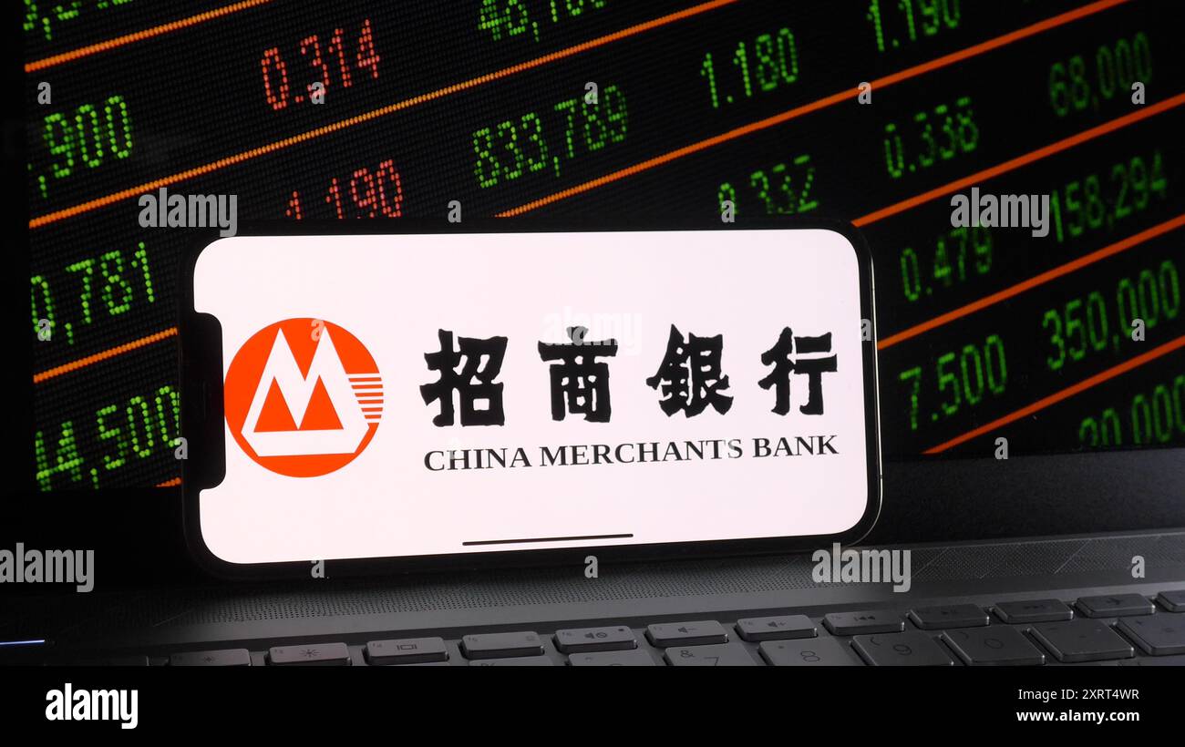 In this photo illustration, China Merchants Bank logo is displayed on a ...