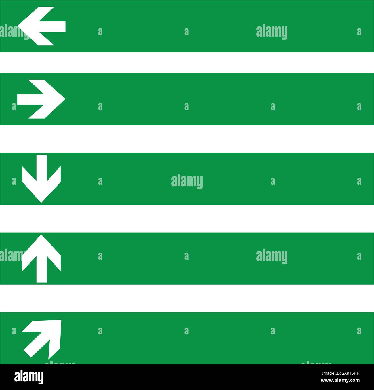 Blank green directional banners with arrows on a white background Stock ...