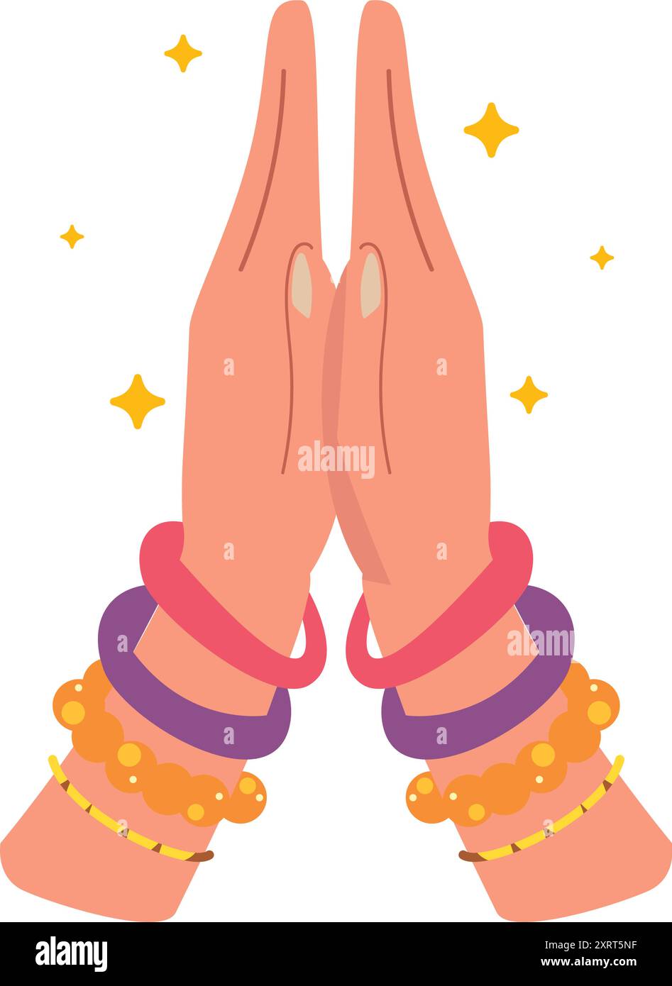 indian hands making namaste Stock Vector Image & Art - Alamy