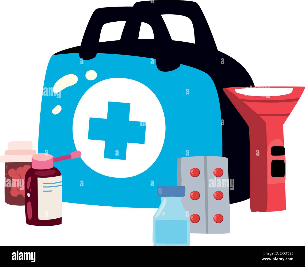first aid kit with bandage and thermometer Stock Vector Image & Art - Alamy