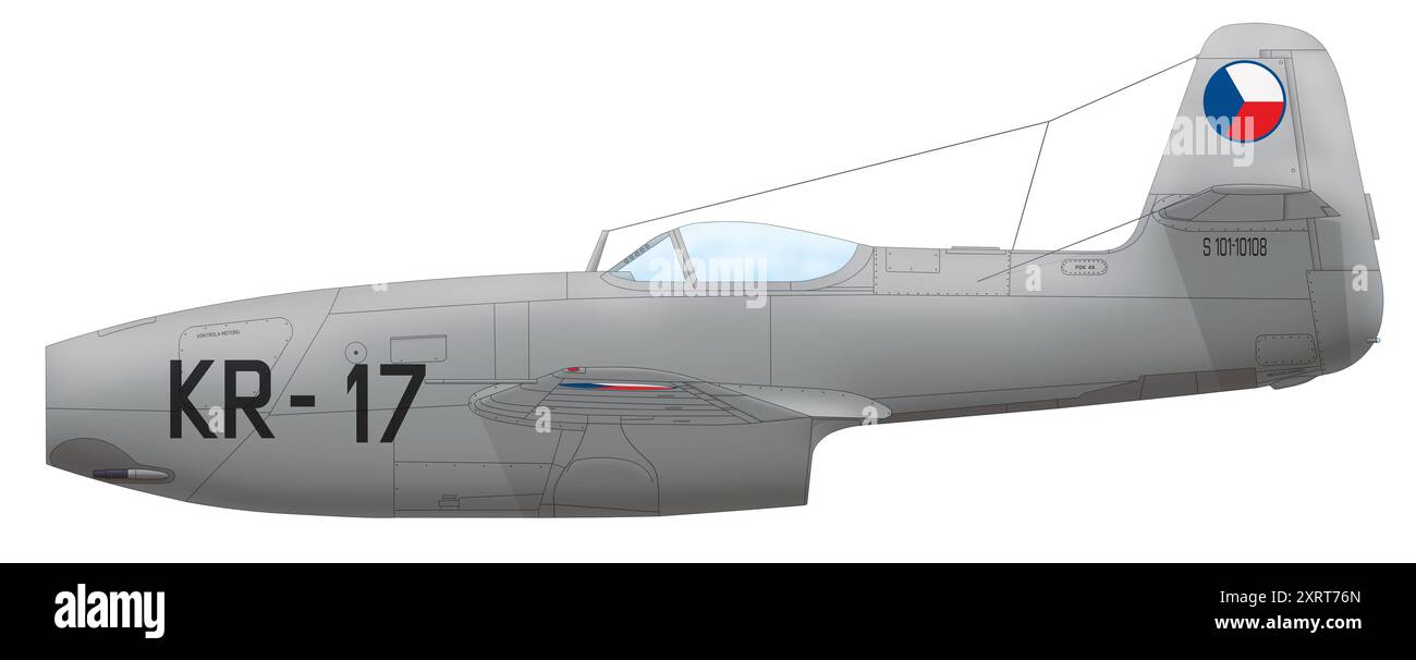 Yakovlev Yak-23 (10108, KR-17) of the 11th Fighter Air Regiment of the ...