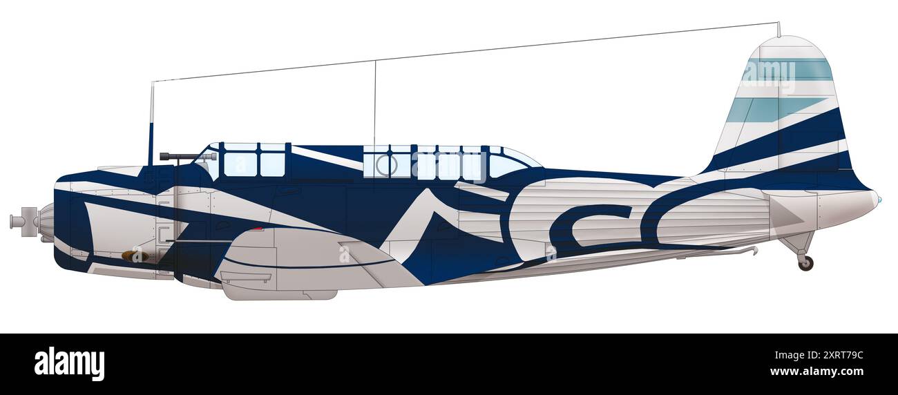 Vought SB2U-1 (BuNo. 0738) of the VB-2, experimental camouflage by ...