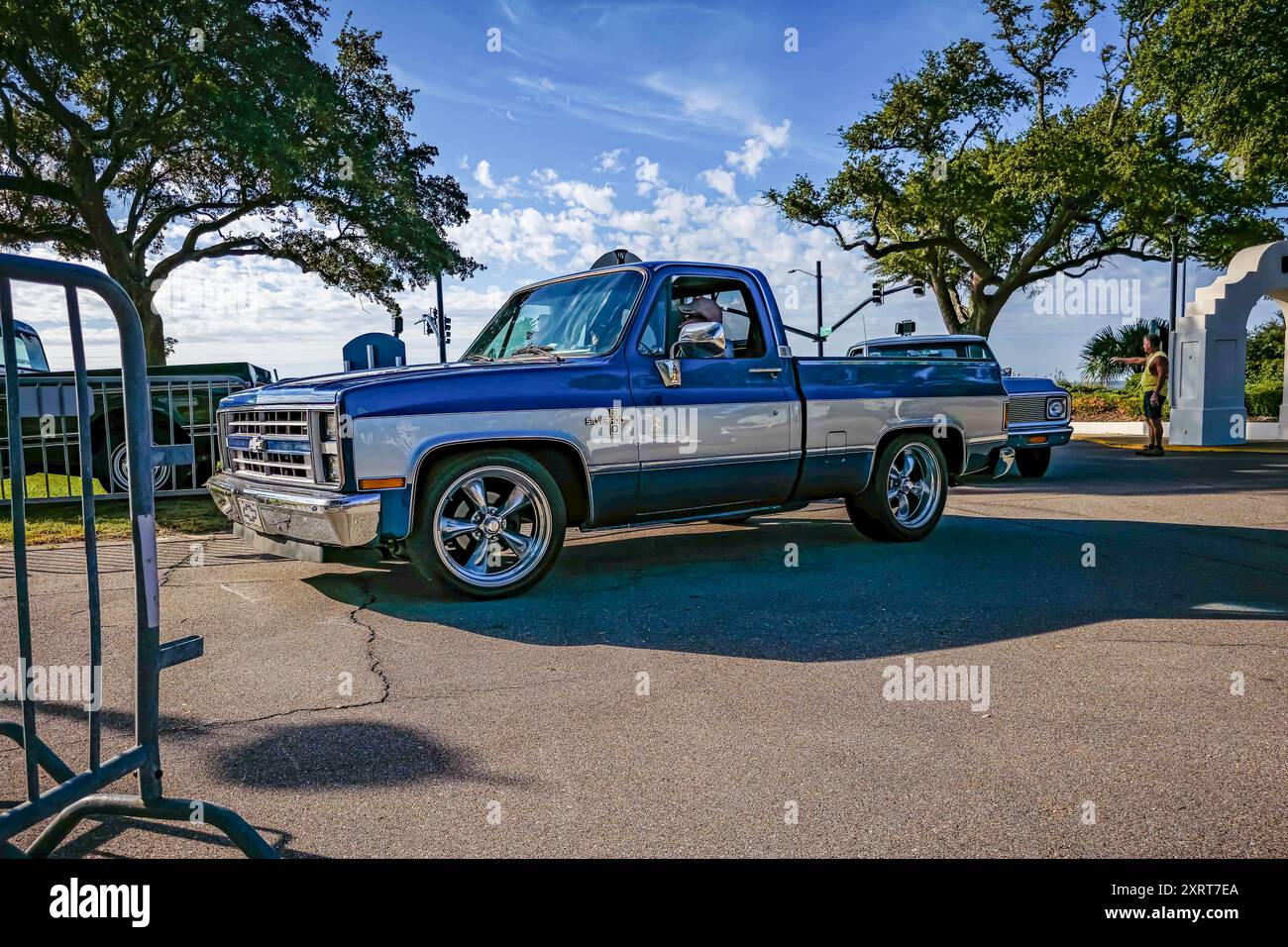 Gulfport, MS - October 02, 2023: Wide angle front corner view of a 1985 ...