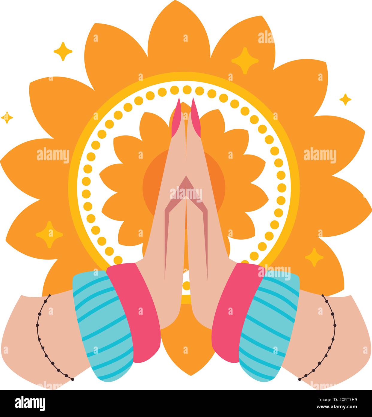 indian hands namaste and mandala Stock Vector Image & Art - Alamy