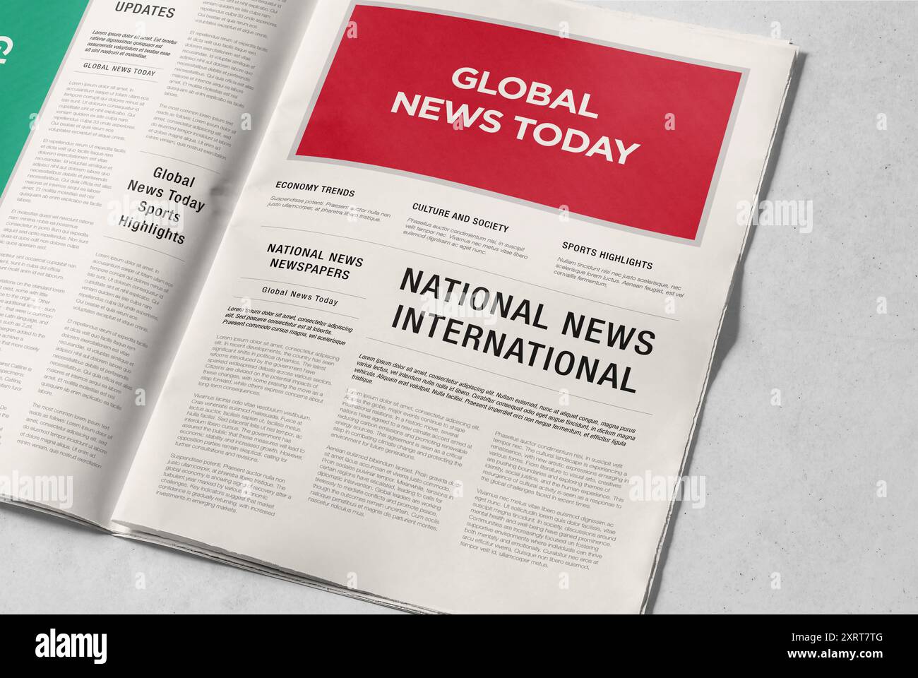 3D Rendering of Newspaper Advertising Banner Mockup on Isolated ...
