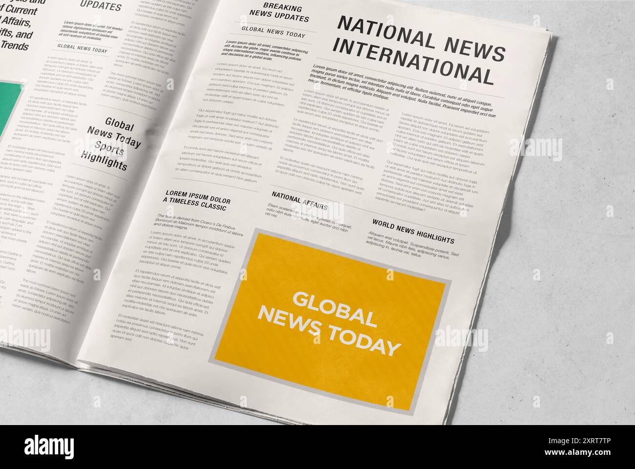 3D Rendering of Newspaper Advertising Banner Mockup on Isolated ...