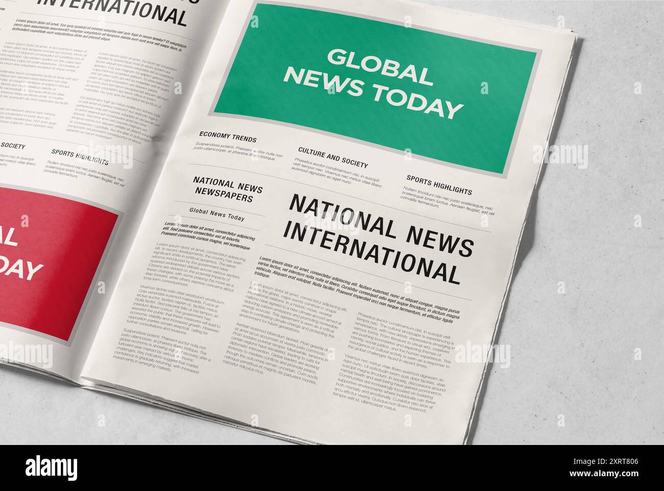 3D Rendering of Newspaper Advertising Banner Mockup on Isolated ...