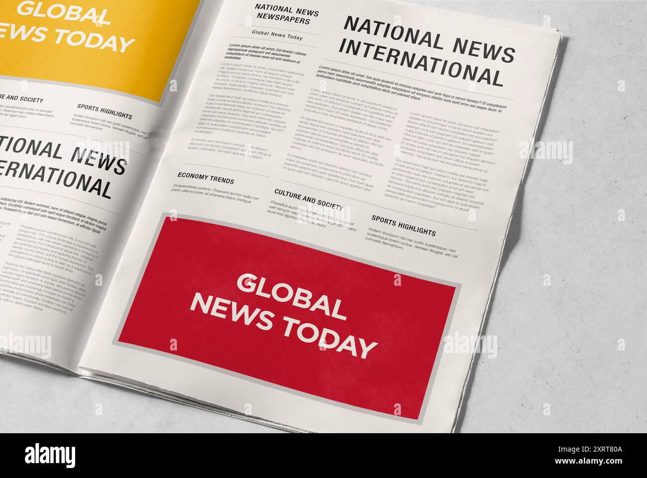 3D Rendering of Newspaper Advertising Banner Mockup on Isolated ...