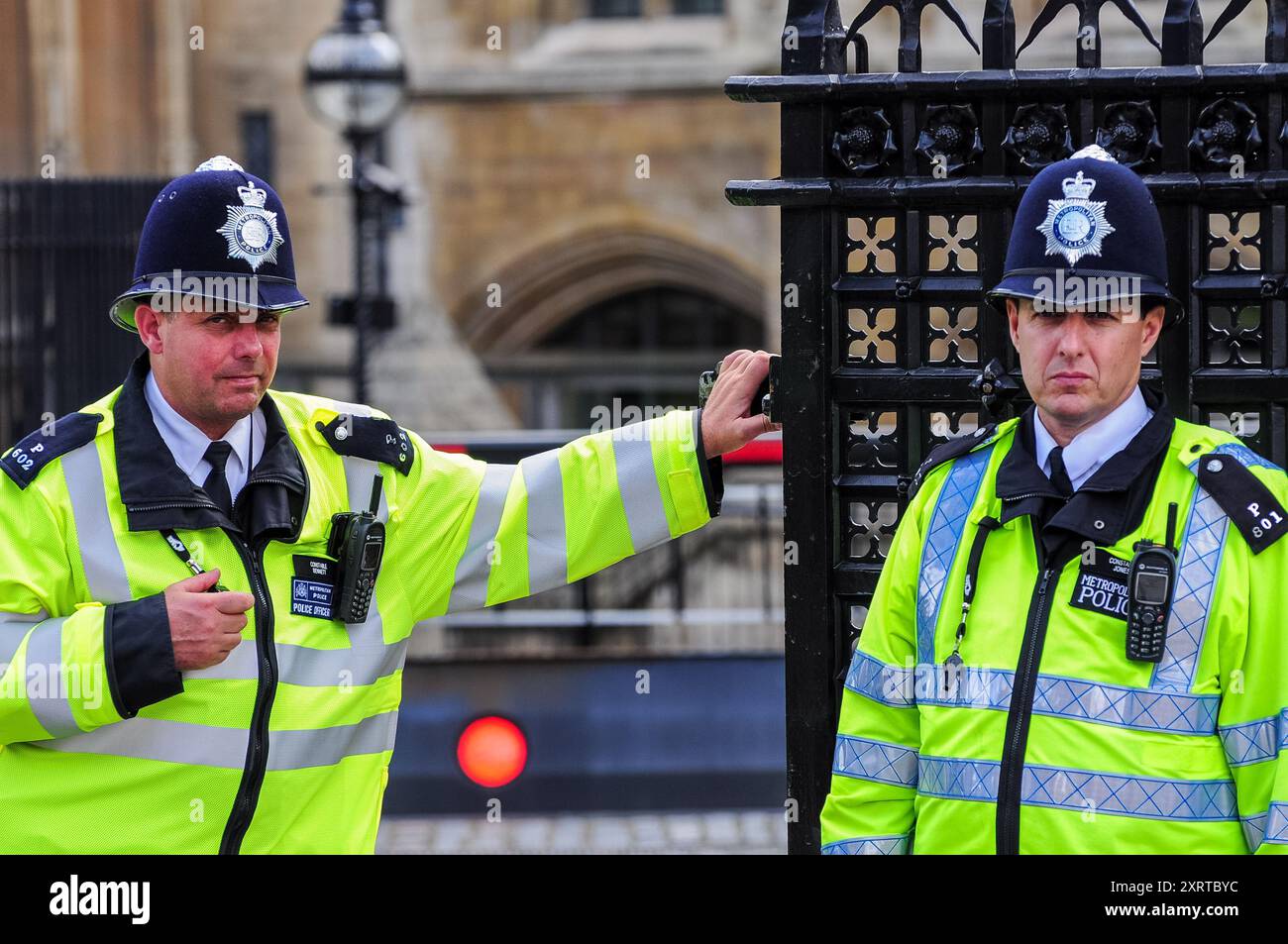 London, England, UK. September 07, 2010: Two male police officers in ...