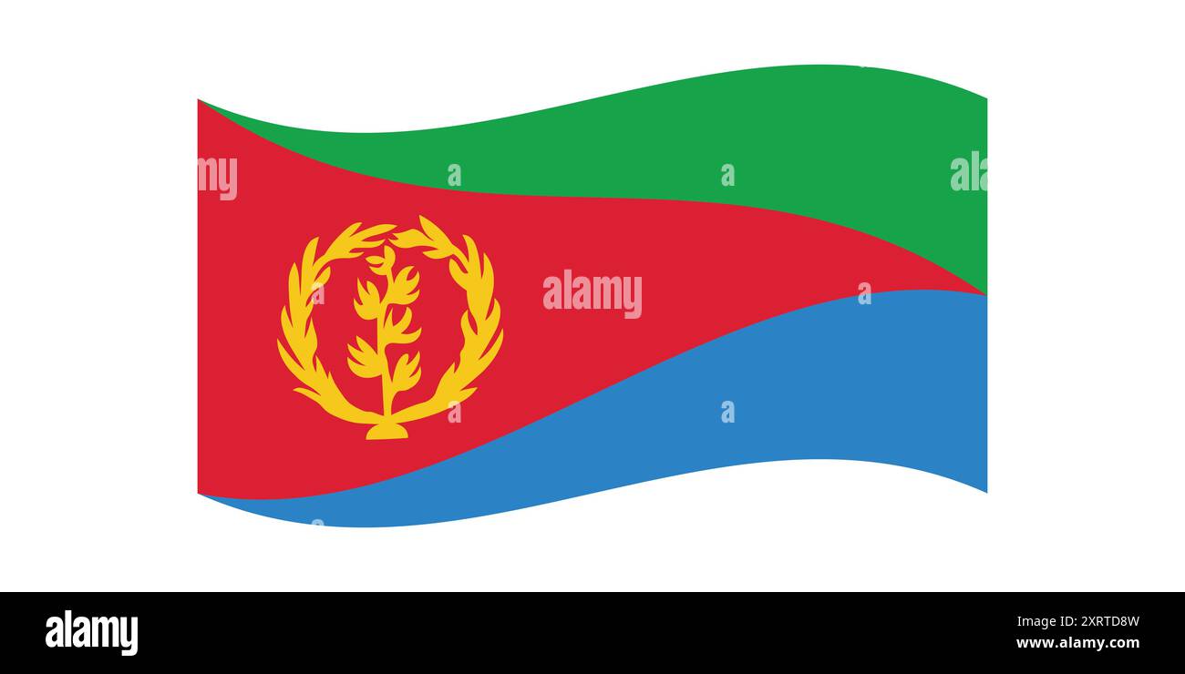 Flag of Eritrea. Eritrean national symbol in official colors. Template icon. Abstract vector ...