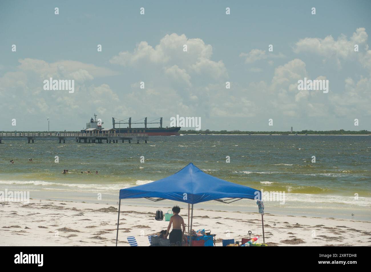 Wide-angle view of Fort DeSoto Park in Pinellas County Florida. Looking ...