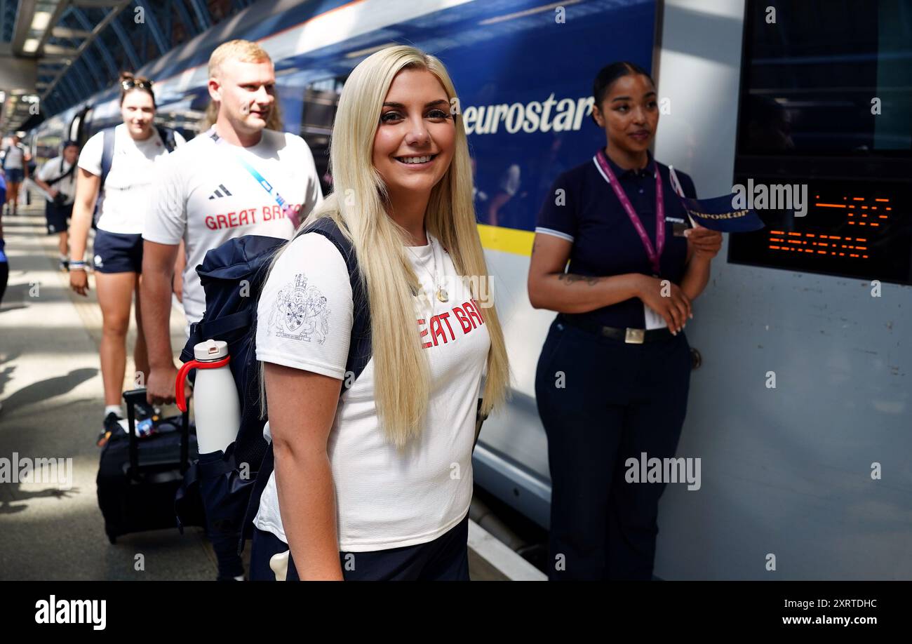 Great Britain's Amber Rutter arrives by Eurostar into London St ...