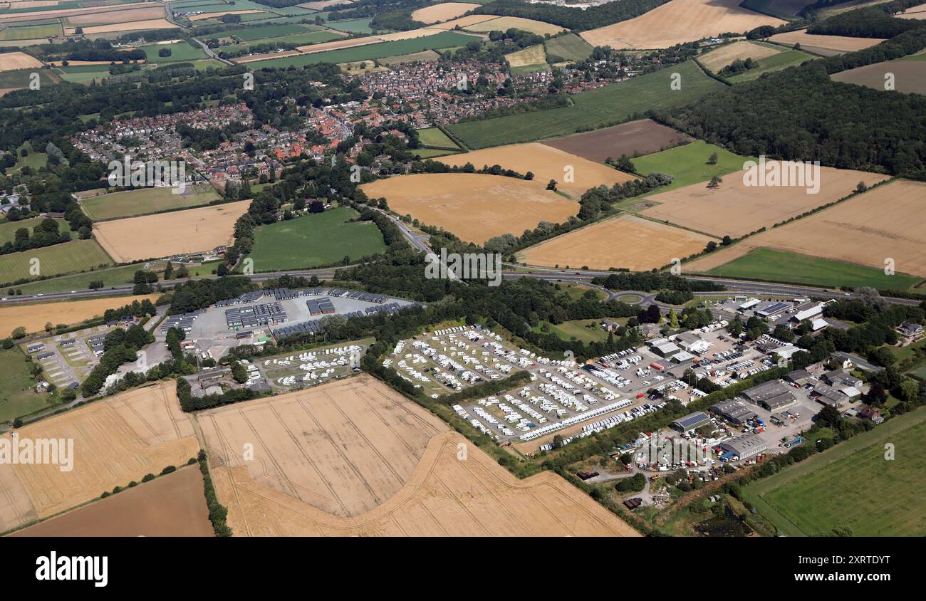 Aerial view of caravans in a compound twixt South Cave & Ellerker, East ...