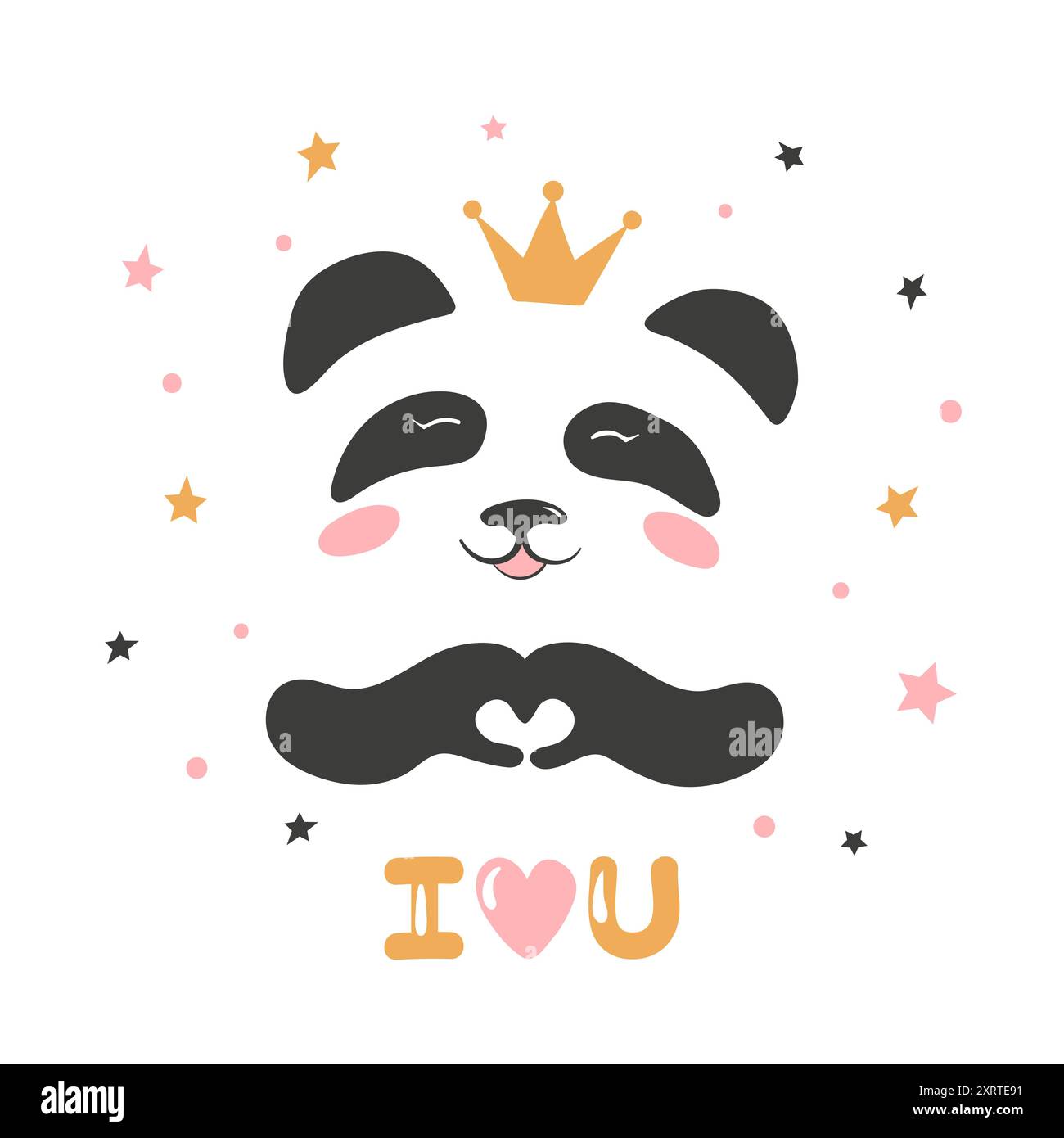 Cute panda princess. Vector illustration for kids Stock Vector Image ...