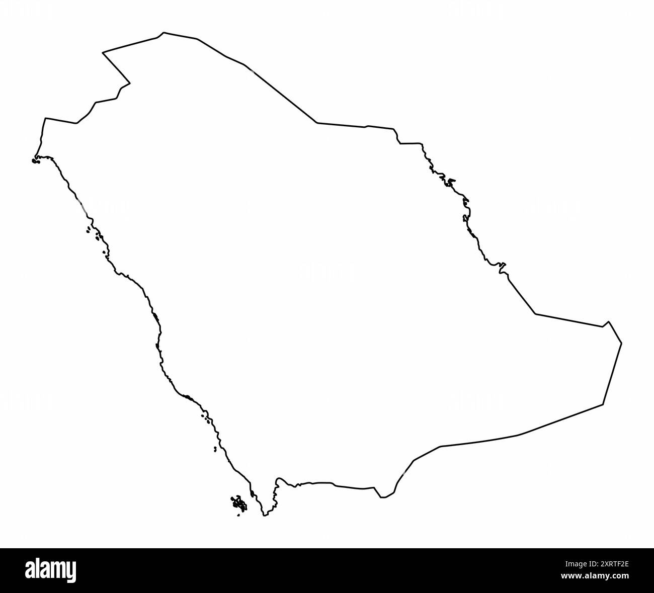 Saudi Arabia outline map isolated on white background Stock Vector ...