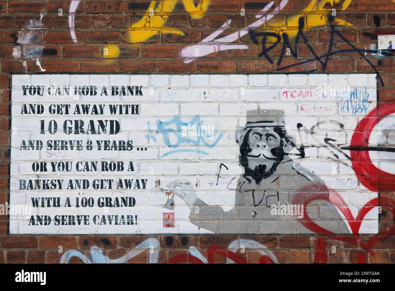 A General view (GV) of the 'You Can Rob A Bank’ mural on Jamaica Street ...